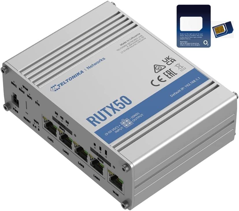 Teltonika RUTX50 5G Dual SIM Industrial M2M/IOT Router with Unlimited ...