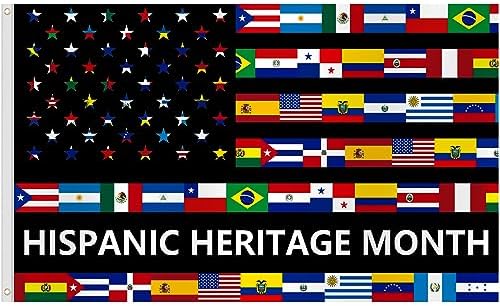 Amazon.com : Arosche National Hispanic Heritage Month Flag 3x5 Ft ...