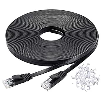 Cat 6 Ethernet Cable 50 ft, Flat Internet Cable with Rj45 Connectors ...