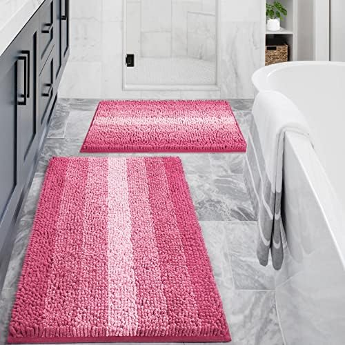 Amazon.com: HYPEECE Pink Bathroom Rugs, Irregular Checkered Rug Preppy ...