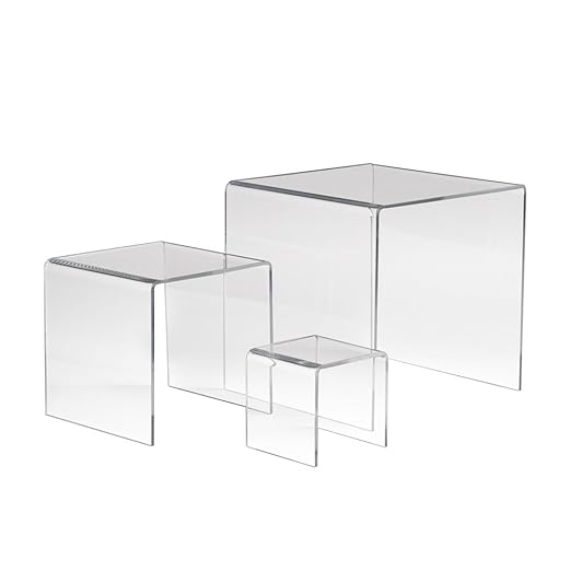 Amazon.com: Econoco FF/DR4410 Acrylic Display Risers, Set of 3, 3", 5 ...