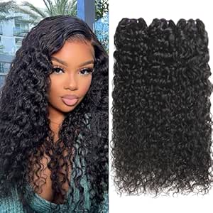 Amazon.com : Beauty Queen 16 18 20 Inch Human Hair Bundles Water Wave 100% Unprocessed 16A Grade ...