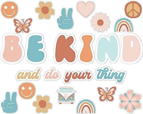 Amazon.com: Vintage Boho Classroom Bulletin Board Decoration Kit Retro ...