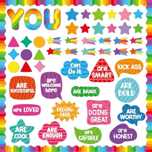 Amazon.com : 84pcs Bright Affirmations Bulletin Board Signs ...