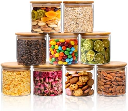 Amazon.com: ComSaf 25oz Glass Food Storage Jars Set of 6, Clear Glass ...