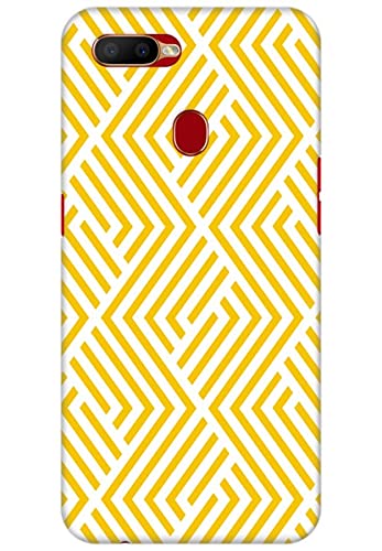 Yellow Geometric Pattern Printed Back Cover Phone Case for Oppo A5s ...