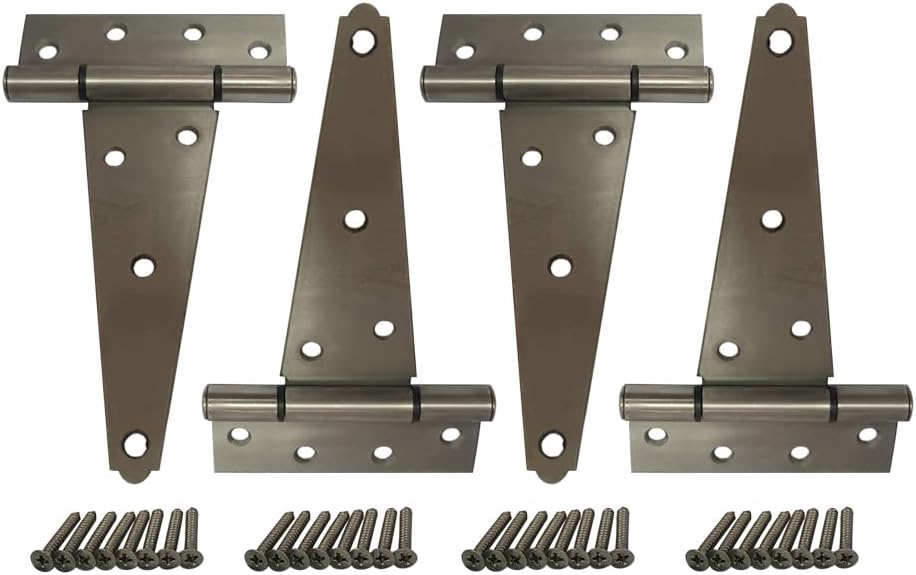 QCAA Stainless Steel Extra Heavy Tee Hinge, 6" x 2.5mm, with Stainless ...