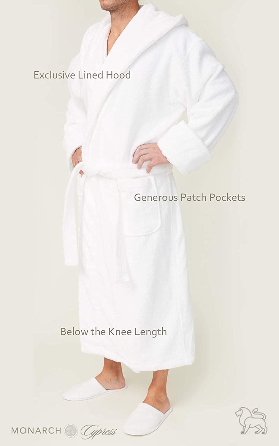 Snapklik.com : MONARCH Hooded Unisex Terry Bathrobe - 100% Lux Combed ...