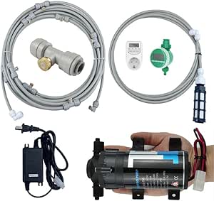 Amazon.co.jp: Outdoor Mist Cooling System Kit with 24V Silent Pump ...