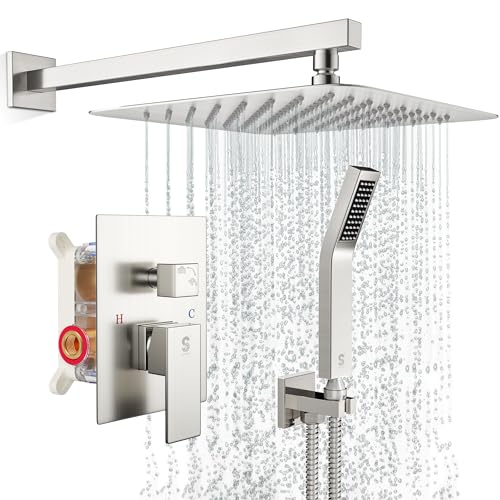 Snapklik.com : 12 Inches Bathroom Luxury Rain Mixer Shower Combo Set ...