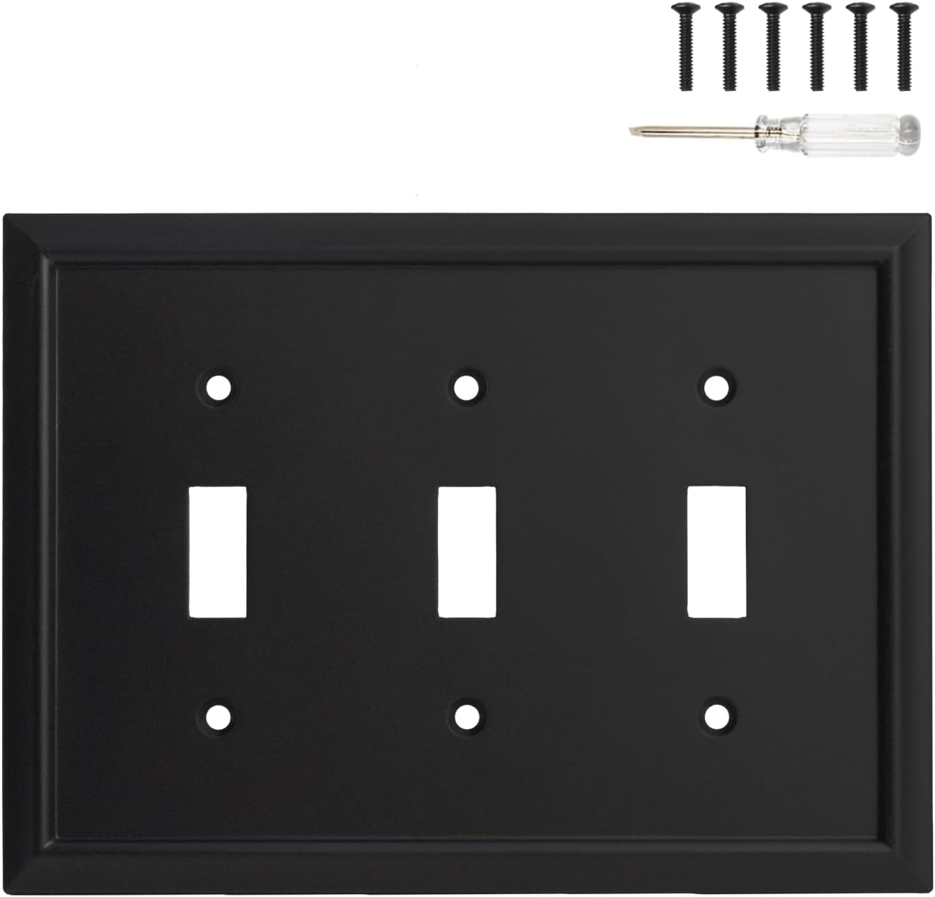 Leviton 80711-E 3-Gang Toggle Device Switch Wallplate, Standard Size ...