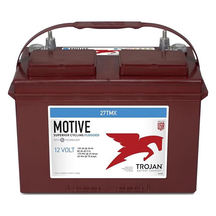 Amazon.com: Trojan 27TMX 12V 105Ah Marine RV Dual Purpose Flooded Lead ...