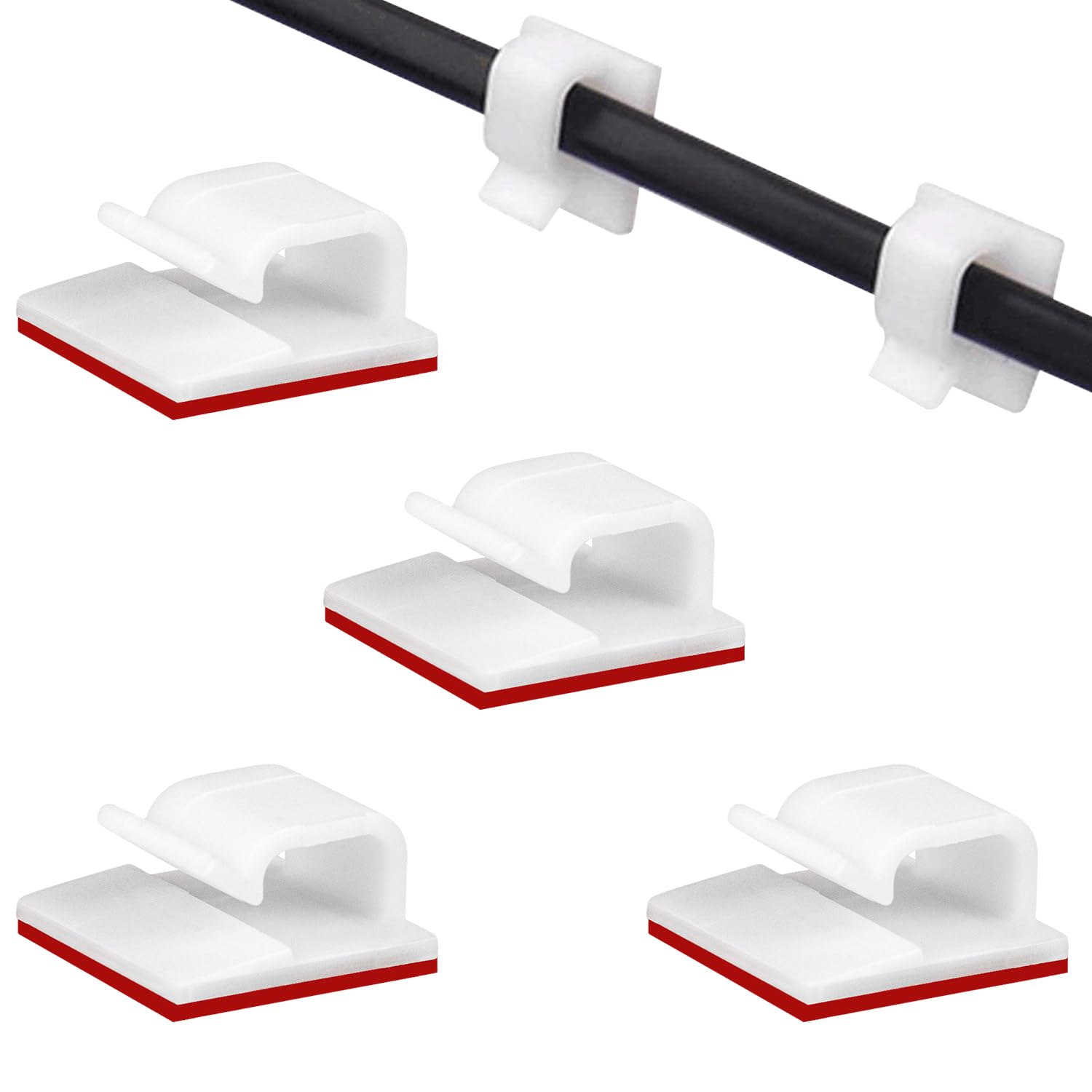 SOULWIT 50 Pcs Self Adhesive Cable Management Clips, Cable Organizers ...