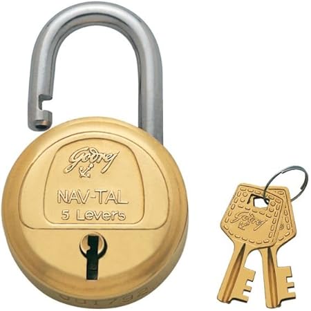 Godrej Locks Navtal 7 Levers Carton Padlock with 2 Keys (Silver, Set of ...