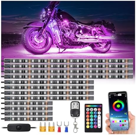 Amazon.com: 12 Pcs RGB Motorcycle LED Strip Lights for Harley Davidson ...