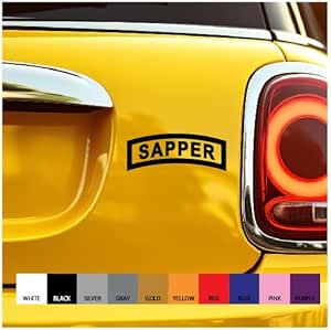 Amazon.com: Sapper Tab Vinyl Decal (Black, 4 inches Wide) : Automotive