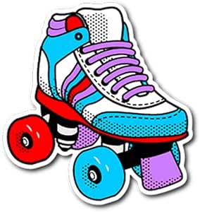 Amazon.com: 80's Roller Skates Sticker - Decal 3in, Decorative Stickers ...