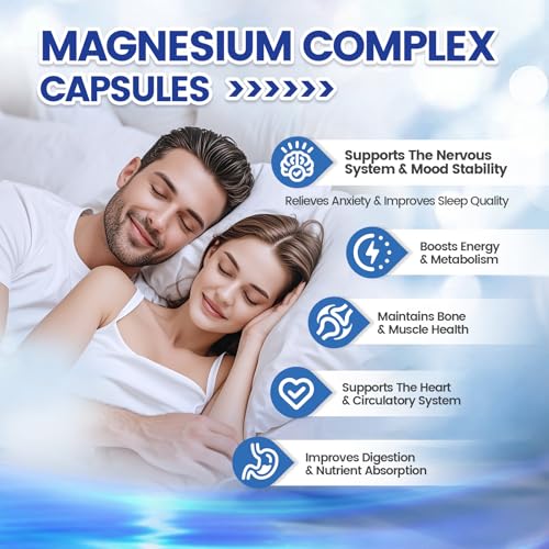 1000mg Magnesium Complex Capsules, 8 Elemental with Magnesium Glycinate ...