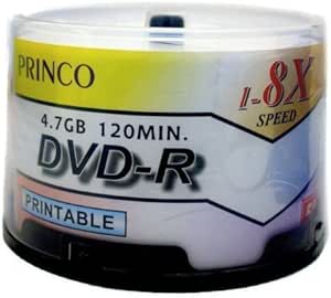 Amazon.com: Princo DVD-R 8X WHITE INKJET 50 Pack : Electronics
