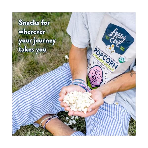 LesserEvil Avocado-licious Organic Popcorn, Amazon Exclusive, Premium ...