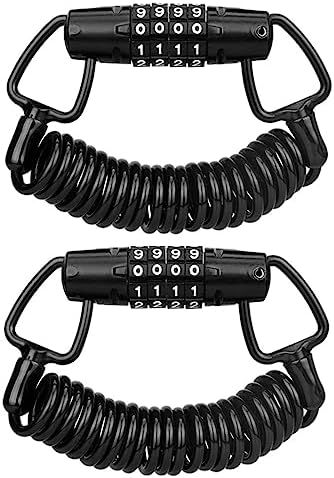 HOUSON 2pcs Bike Lock 150 cm, Helmet Lock Cable Lock Bike Lock pram ...