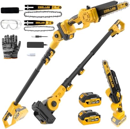 Amazon.com: ZEGJAW 4-IN-1 Cordless Pole Saw & Mini Chainsaw, 6-inch & 8 ...