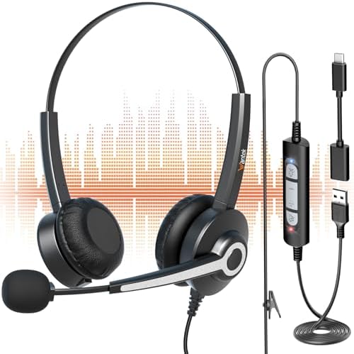 Wantek USB Headsets with Microphone for Laptop Headset,Ultra Clear Call ...