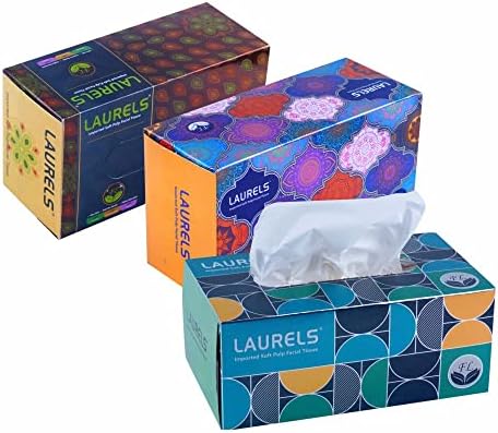 LAURELS® 2 Ply Facial Tissue Box | Ultrasoft, Absorbent, Made of Virgin ...