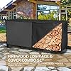 Amazon.com : LIBMALL 8ft Outdoor Indoor Firewood Rack Log Holder with ...