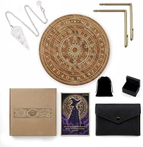 Amazon.com: Kaokane Pendulum Board Dowsing Rods Set - 8.7" Walnut Wood ...