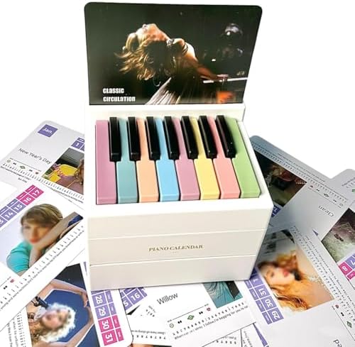 Amazon.com : WNDHONG Playing 15-key Mini Piano Table Calendar With 52 ...