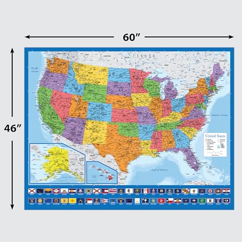 Snapklik.com : 2 Pack - Giant World Map & US Map Poster Set - Extra ...
