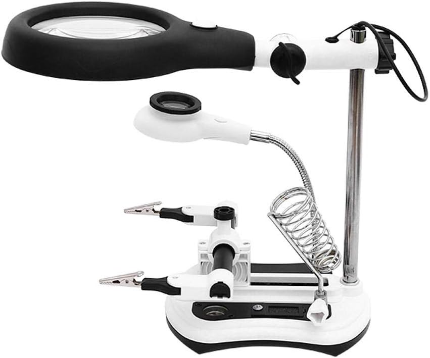 Iktu Magnifying Glass DIY PCB Soldering Desk Magnifier With Light ...