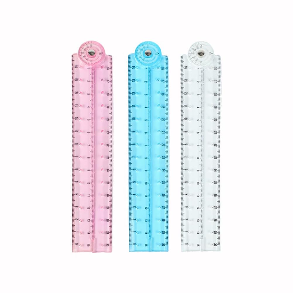 3 Pcs Folding Ruler Clear Ruler Soft Ruler for School Teacher Office ...