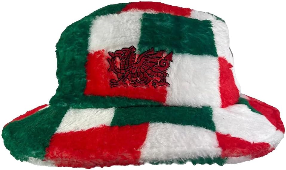 Manav Wales Tri Fleece Welsh Patchwork Bucket Hat 100% Cotton Sun ...