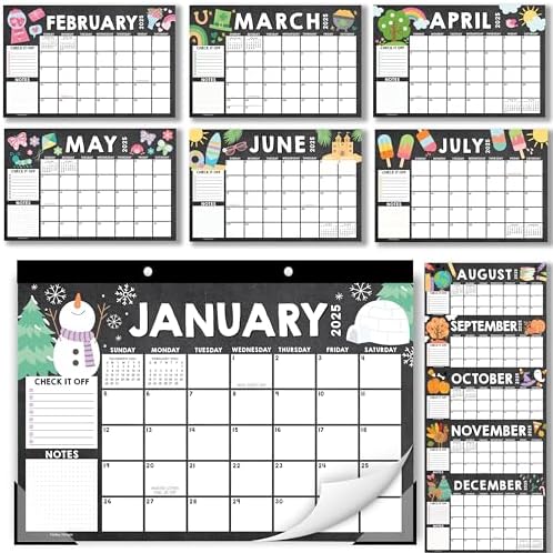 Amazon.com : Hadley Designs 1 Doodle Large Desk Calendar 2024-2025 ...