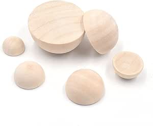 Amazon.com: 100 Pcs Half Wooden Spheres Natural Unfinished Split Wood ...