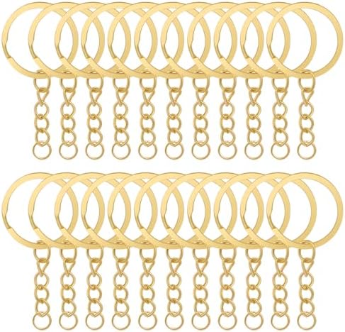 Amazon.com : Jmkcoz 100pcs 1"/25mm Metal Split Key Ring with Chain ...
