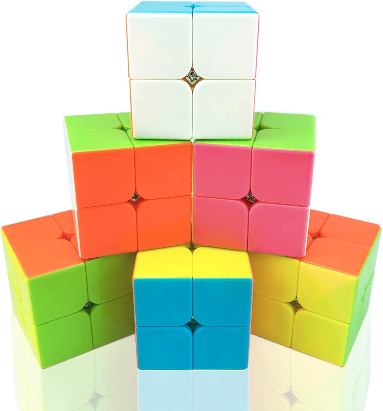 Amazon.com: Speed Cube 2x2 Set of 6 Pack, Stickerless, Anti-POP ...