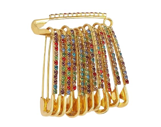 Buy Radiance Collection Multi colour Saree Hijab Safety Pin Brooch ...