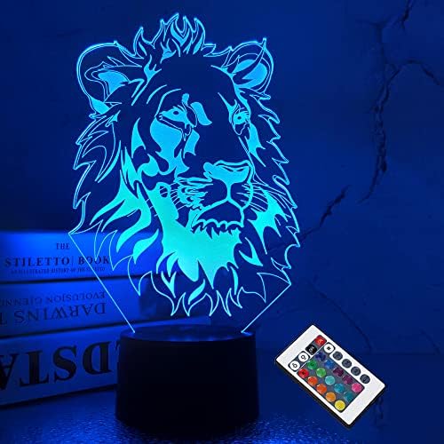 Lion Night Light, Lion Gift, 3D Illusion Lamp for Kids, Bedside Lamp ...