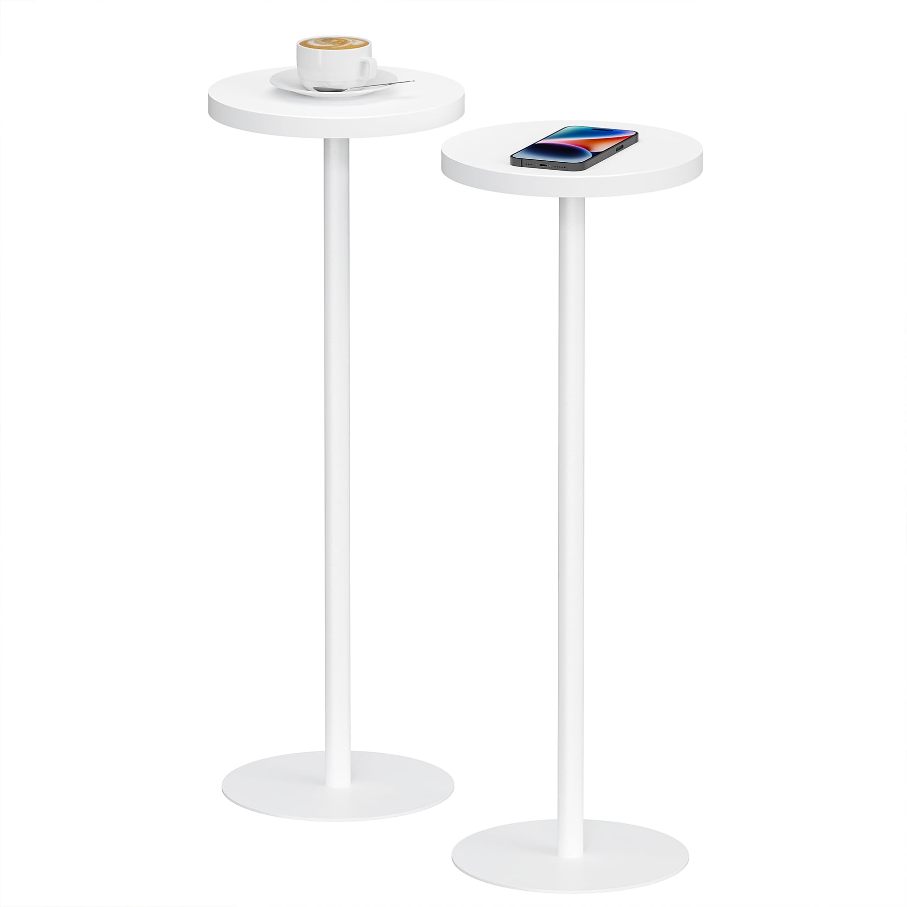 Amazon.com: TUTOTAK Tall Round Side Table, Small End Table, Set of 2 ...