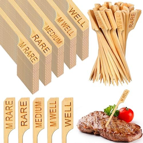 Amazon.com : Soaoo 1000 Pcs 3.5" Assorted Bamboo Wood Temperature Picks ...