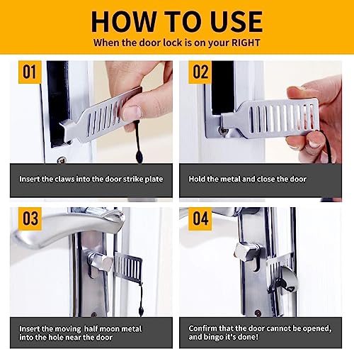 DRUCILA Portable Door Lock for Travel Extra Travel Door Lock for ...