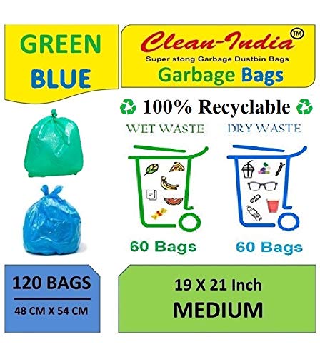 Clean India™ - 4 Packs 19X21 inches | Medium Disposable Garbage Bags ...
