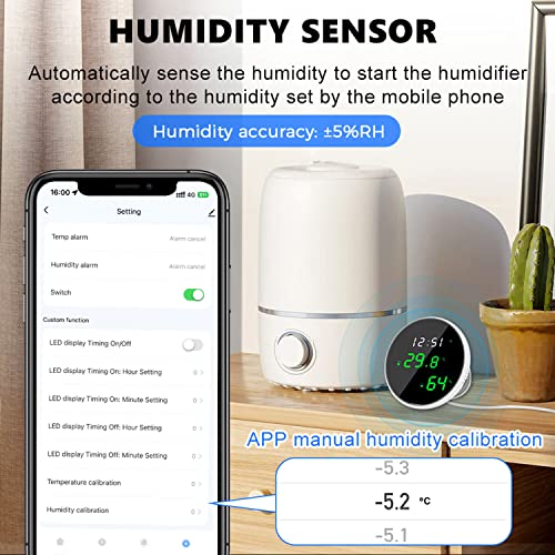 WiFi Thermometer Hygrometer Monitor: Smart Humidity Temperature Sensor ...