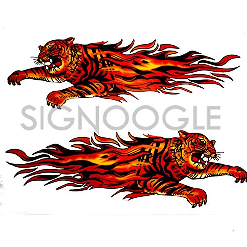 SIGNOOGLE Vinyl Running Tiger Graphics 3D Exterior Sports Sticker Decal ...