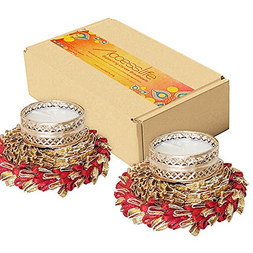 Buy Access Life NGO Traditional Decorative Diwali Diya Set of 2 Red ...