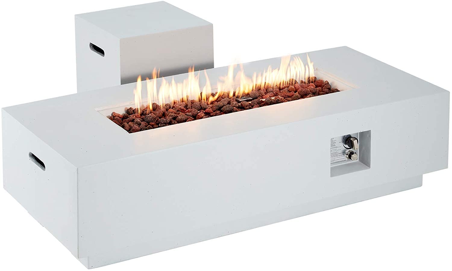 Buy ECOTOUGE 2-Piece 56" Outdoor Rectangle Propane Fire Pit Table with ...