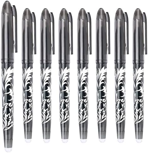 ZPLASK 8PCS Erasable Pens - Rub Out Pens - Black Ink, 0.5mm, With ...